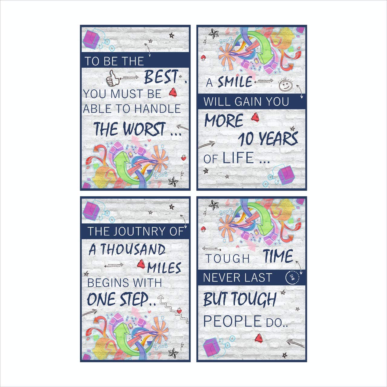 Vantagekart Inspirational Motivational Self Adhesive Wall Posters (12 x ...