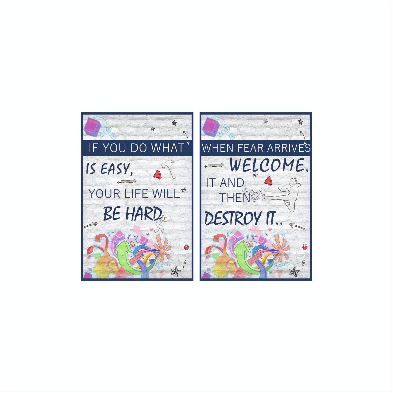 Vantagekart Inspirational Motivational Self Adhesive Wall Posters (12 x ...